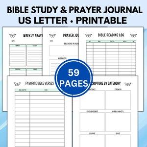 Prayer Journal Printable, Bible Study Journal and Planner, Prayer ...