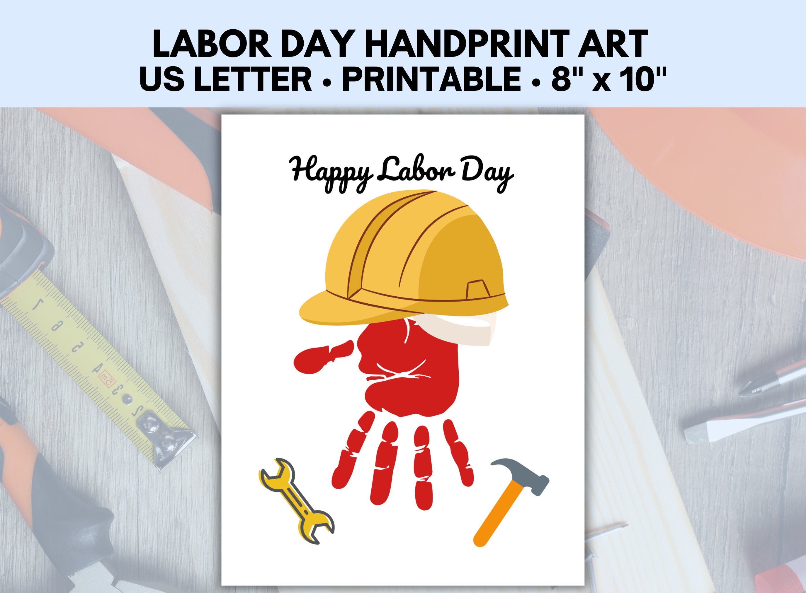 Labor Day Handprint Art for Kids and Toddlers, Handprint Craft for ...