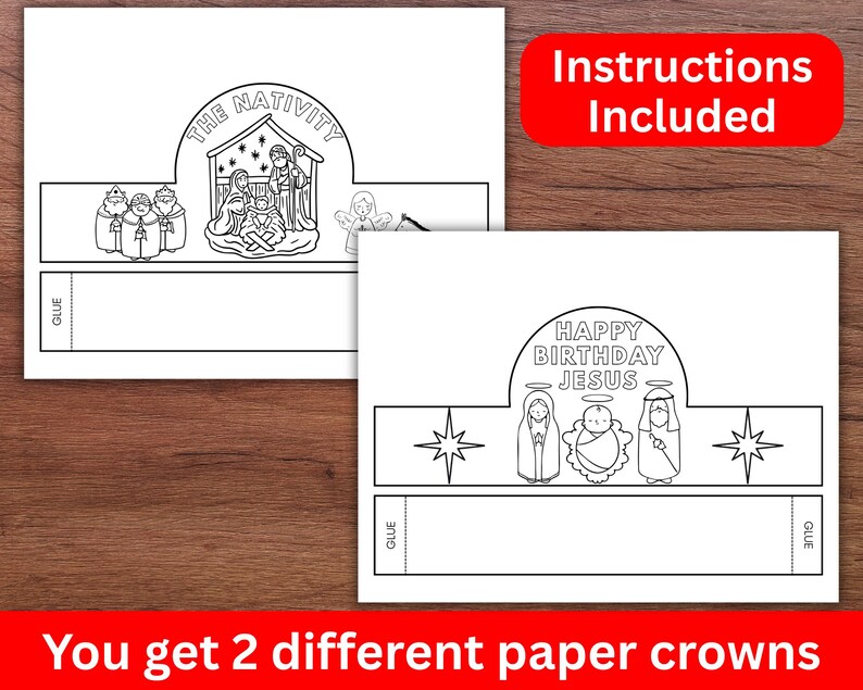 The Nativity Paper Crowns, Happy Birthday Jesus Craft, Christian ...