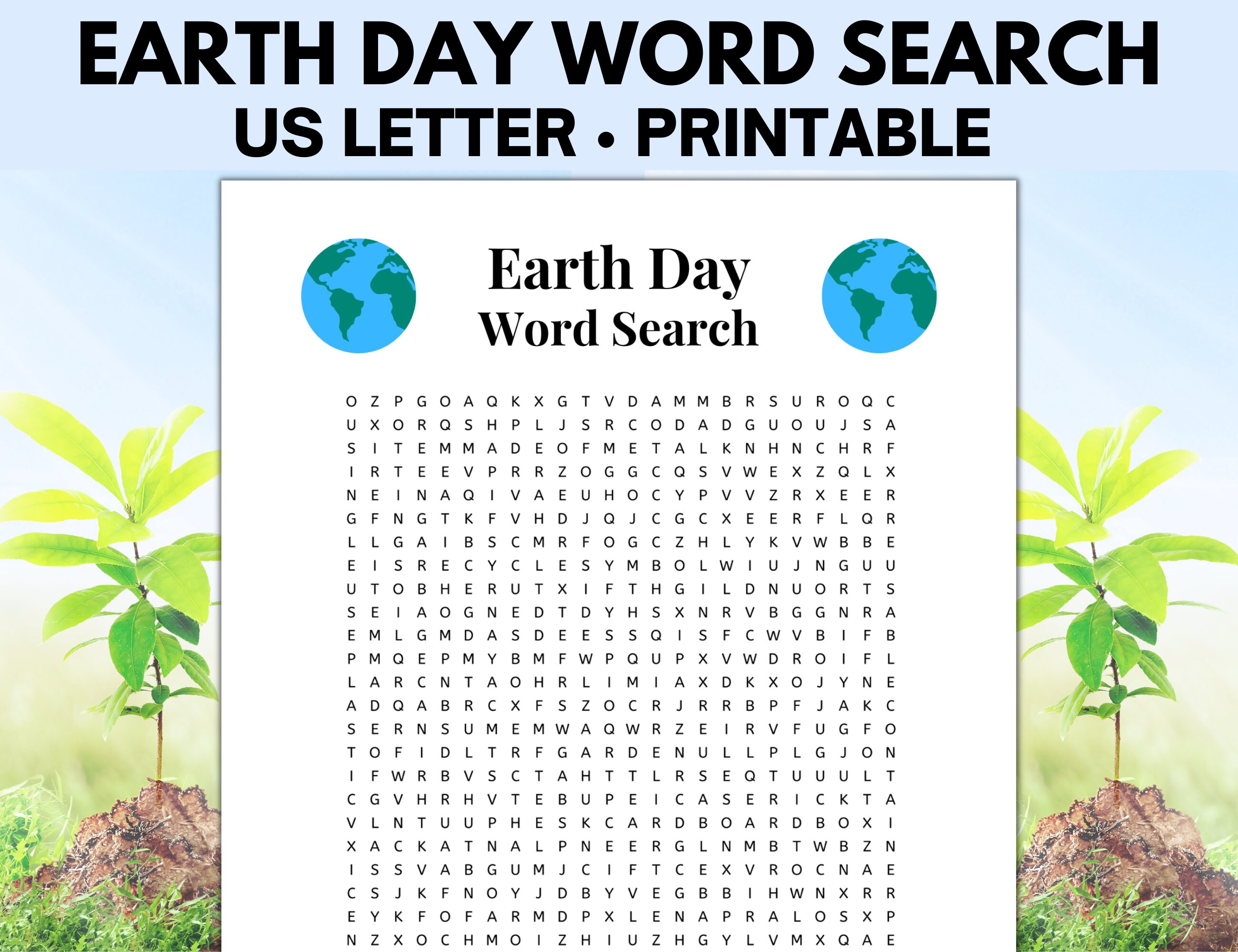 Earth Day Word Search Puzzle, Earth Day Printable, Earth Day Activities ...