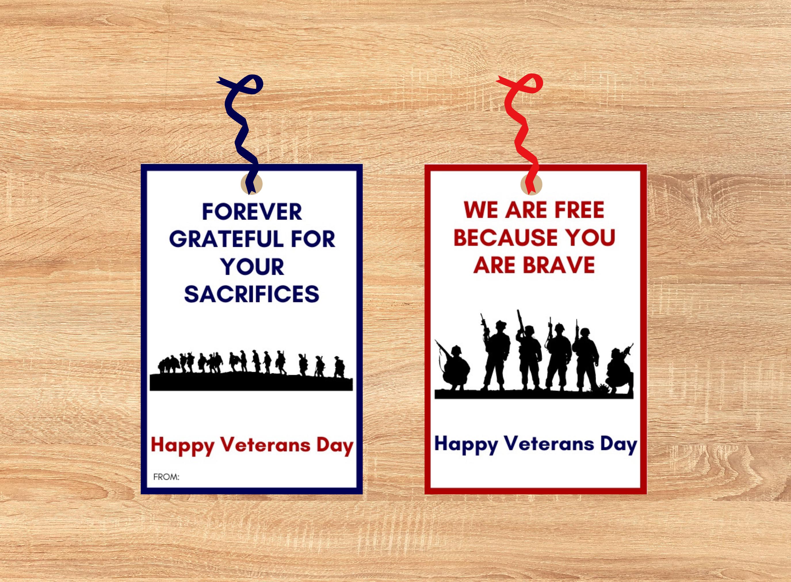 Veterans Day Gift Tags, Thank You for Your Service Veterans, Happy ...