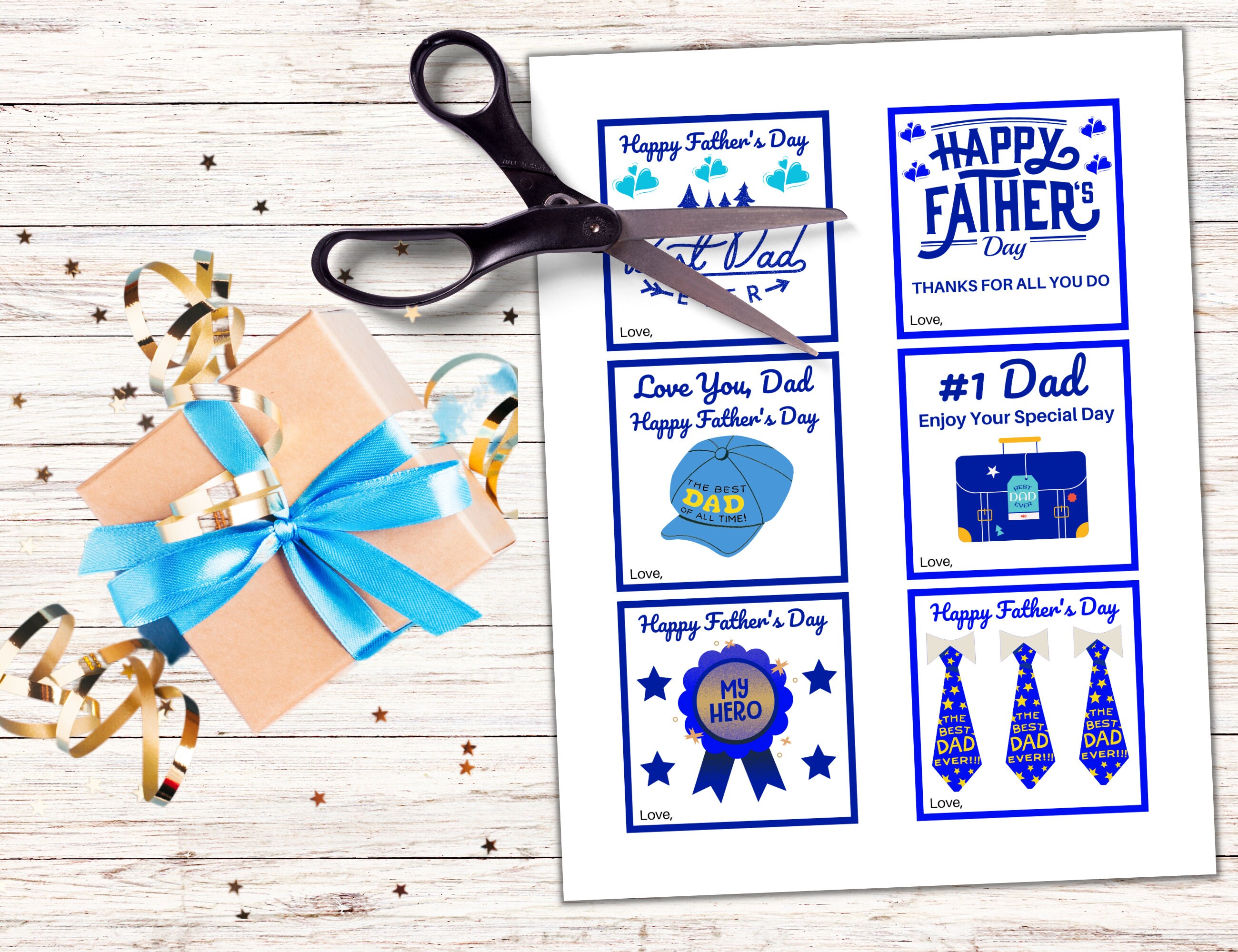 Father's Day Gift Tags Printable, Best Dad Ever Gift Tag - Etsy