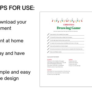 Christmas Drawing Game, Christmas Party Game, Printable Christmas Games ...