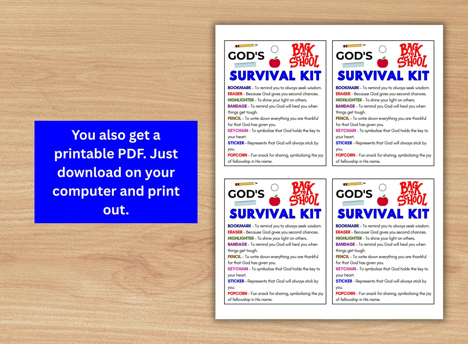 God's Back to School Survival Kit, Christian Survival Kit, God Survival ...