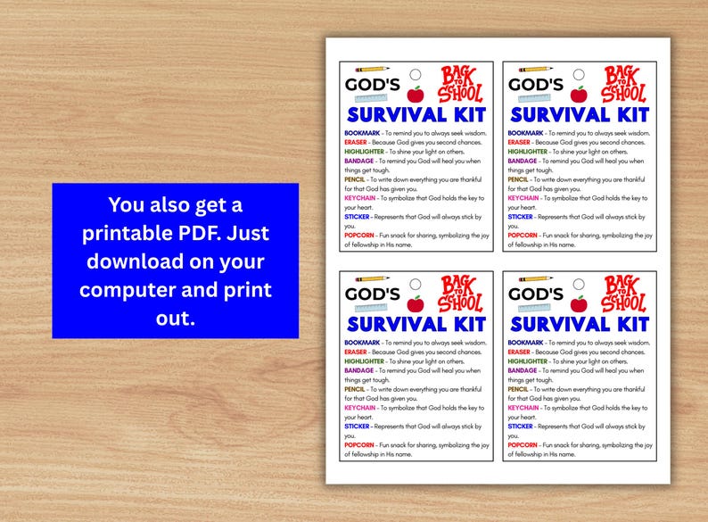 God's Back to School Survival Kit, Christian Survival Kit, God Survival ...