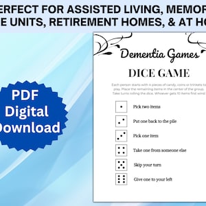Dementia Dice Game, Candy Dice Game, Dice Game Printable, Ice Breaker ...