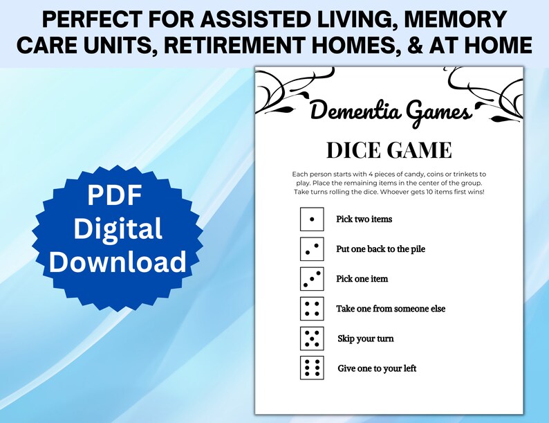 Dementia Dice Game, Candy Dice Game, Dice Game Printable, Ice Breaker ...