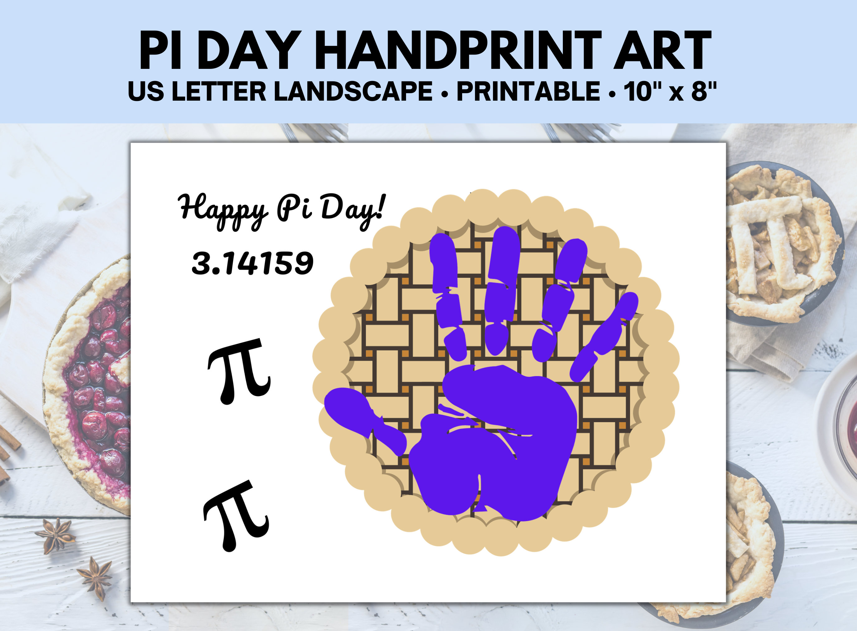 Pi Day Handprint Art, Fingerprint Art, Pi Day Handprint Signs, Pi ...