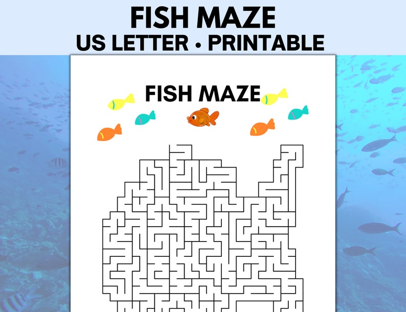 Fish Maze Printable, Lent Games, Sunday School Games, Bible Study Games ...