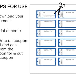 Father's Day Coupons, Father's Day Printable Craft and Gifts From Kids ...