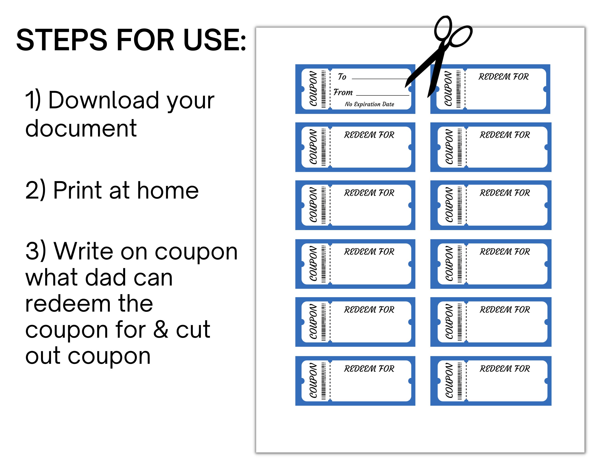 Father's Day Coupons, Father's Day Printable Craft and Gifts From Kids ...