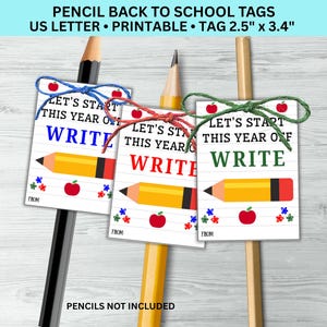 Pencil Gift Tag for Back to School, Teacher Pencil Tag for Students ...