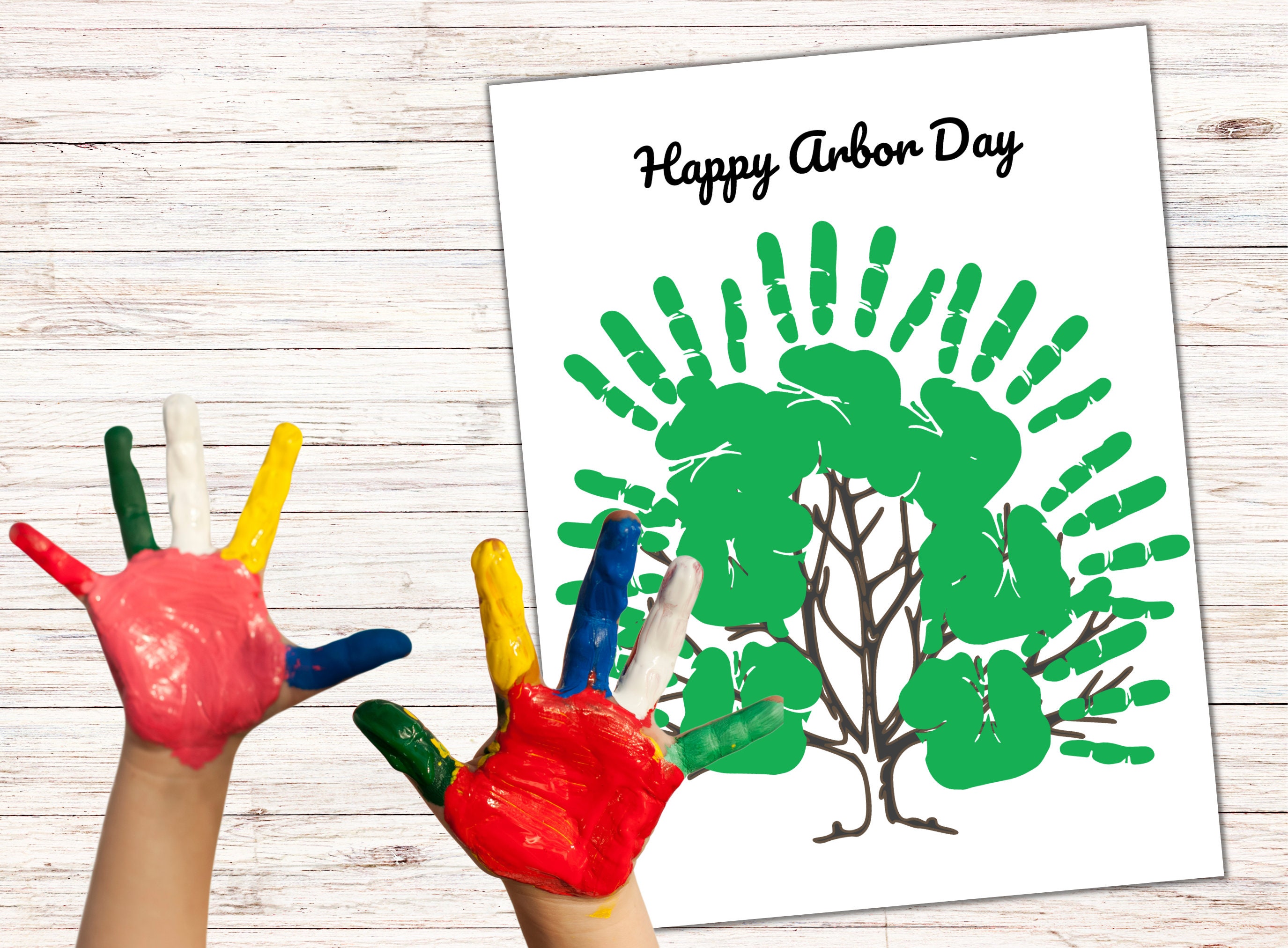 Arbor Day Handprint Art for Kids and Toddlers, Handprint Craft for ...