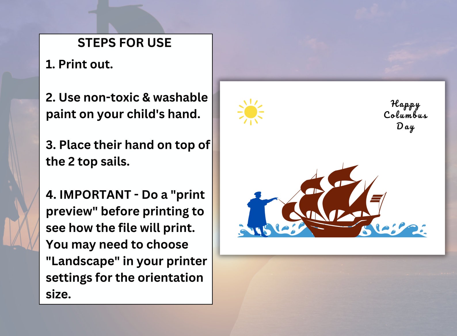 Columbus Day Handprint Art, Handprint Craft, Fingerprint Art, Columbus ...