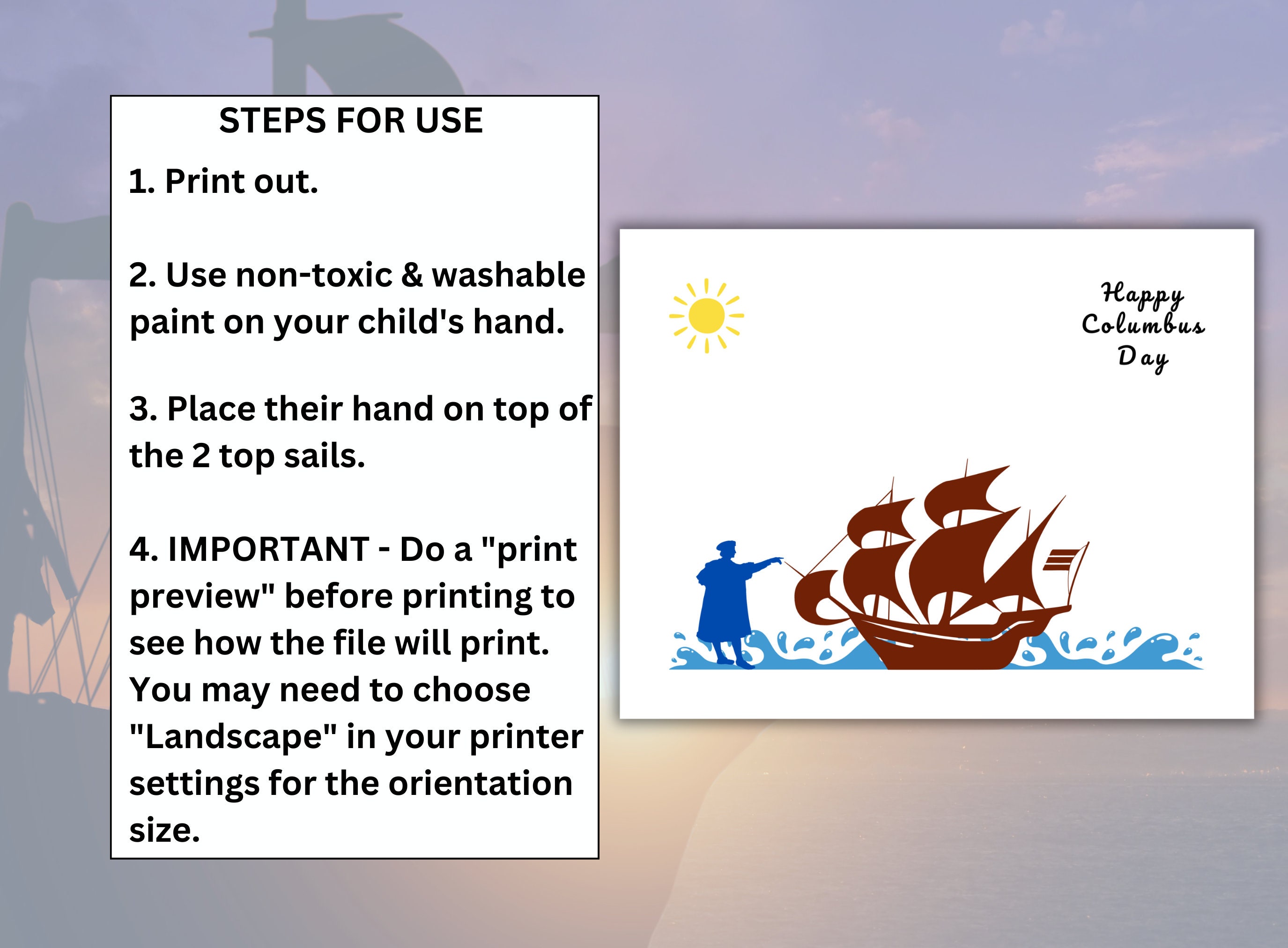 Columbus Day Handprint Art, Handprint Craft, Fingerprint Art, Columbus ...