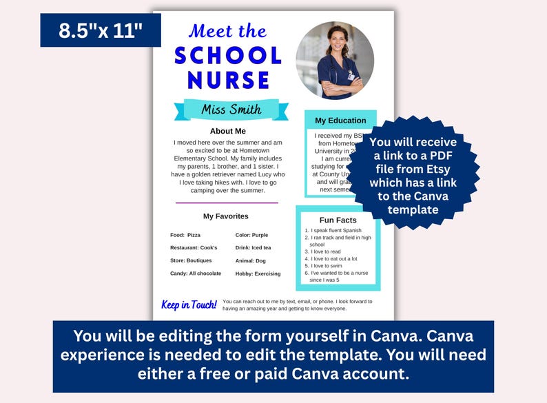 Meet the School Nurse Editable Template, Meet the Nurse Flyer, School ...
