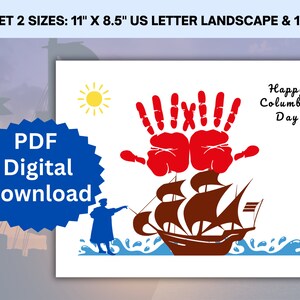 Columbus Day Handprint Art, Handprint Craft, Fingerprint Art, Columbus ...