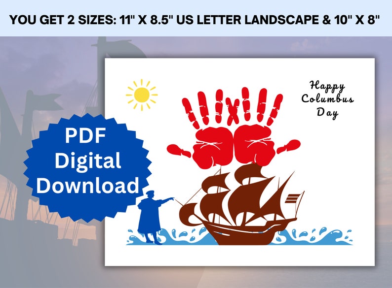 Columbus Day Handprint Art, Handprint Craft, Fingerprint Art, Columbus ...