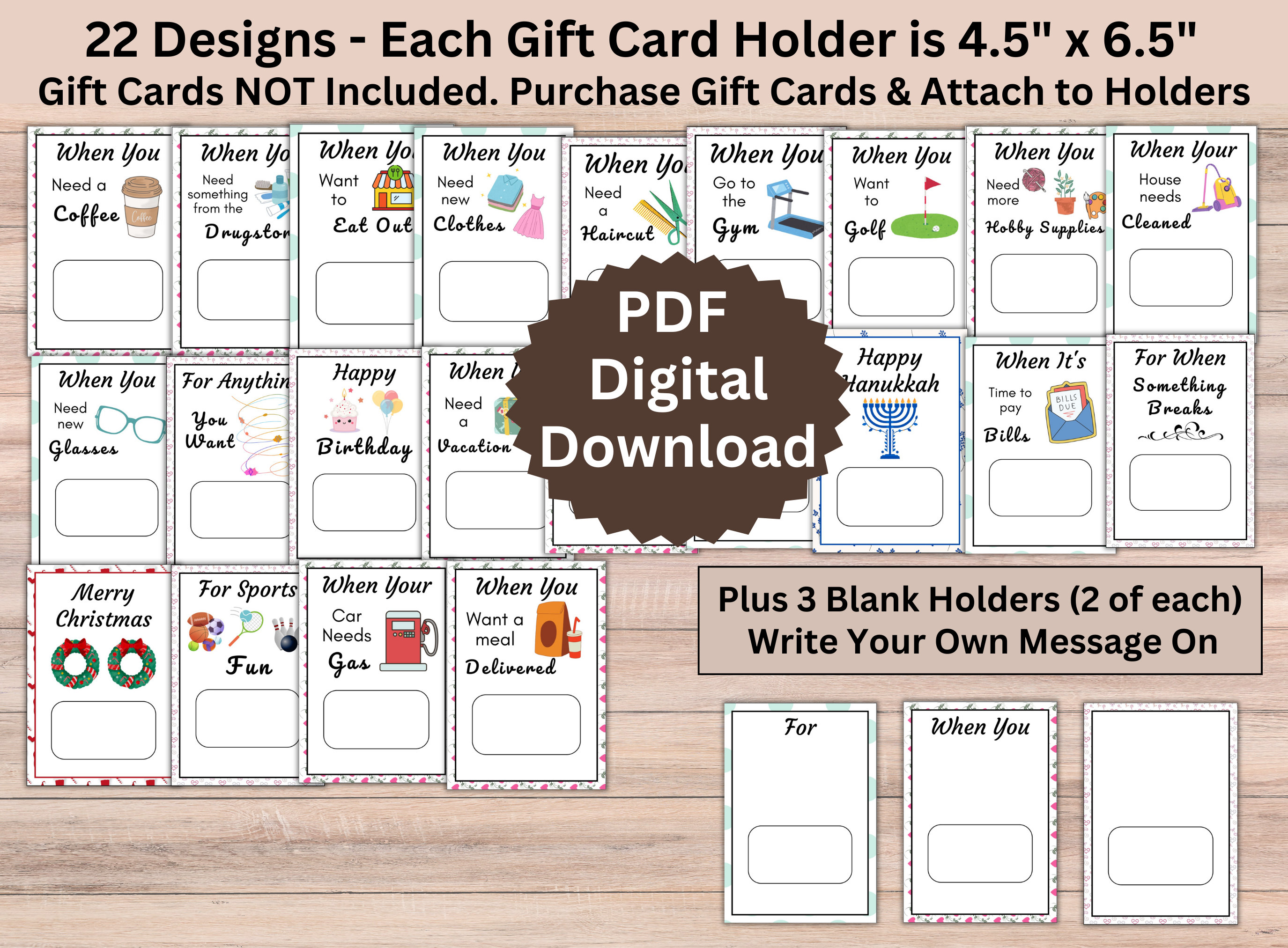 Printable Senior Citizen Gift Card Book, 70th, 80th, 90th Birthday Gift ...