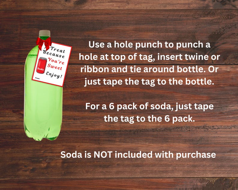 Soda Gift Tags, A Little Treat for Someone Sweet Tags, Sweet Teacher ...