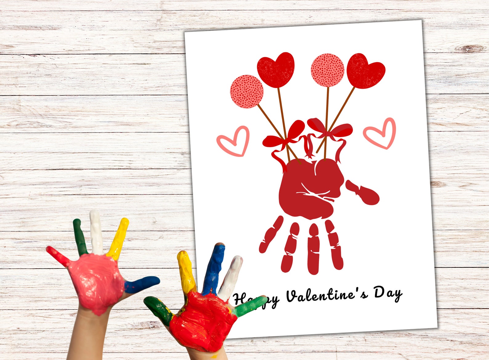 Valentine Handprint Art, Handprint Craft, Valentine's Day Handprint ...