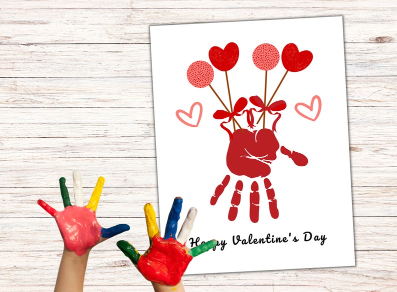 Valentine Handprint Art, Handprint Craft, Valentine's Day Handprint ...