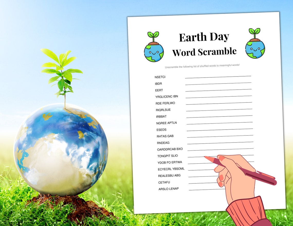 Earth Day Word Scramble Game, Earth Day Printable, Earth Day Activities ...