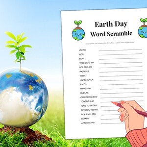 Earth Day Word Scramble Game, Earth Day Printable, Earth Day Activities ...