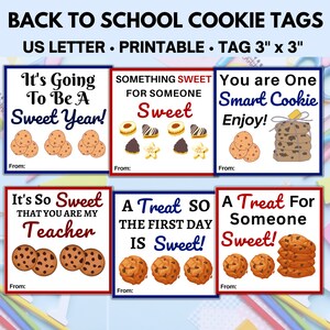 Back to School Cookie Tags and Care Package, Thank You Cookies, Teacher ...