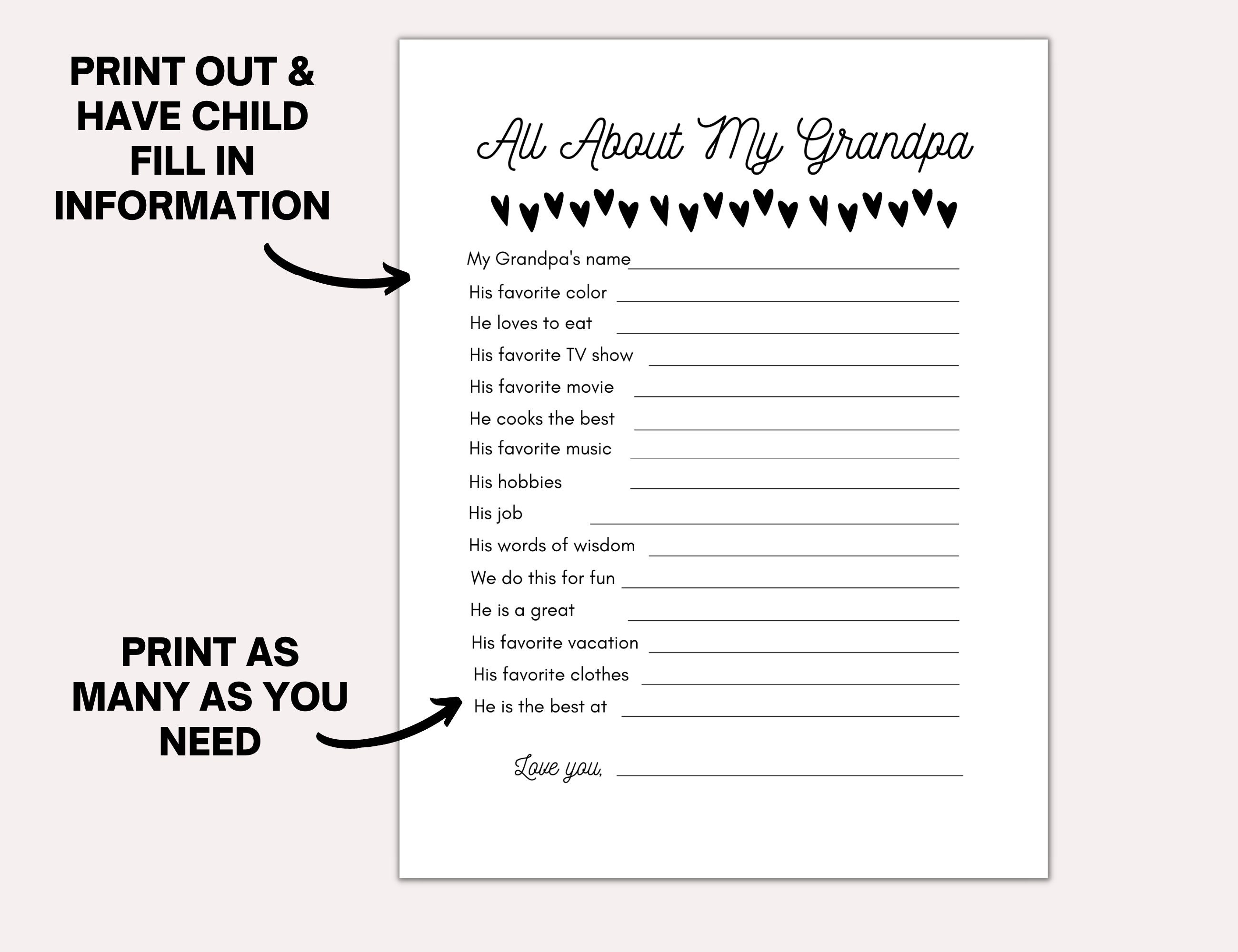 All About My Grandpa, Who Knows Grandpa Best, Pap Father's Day and ...