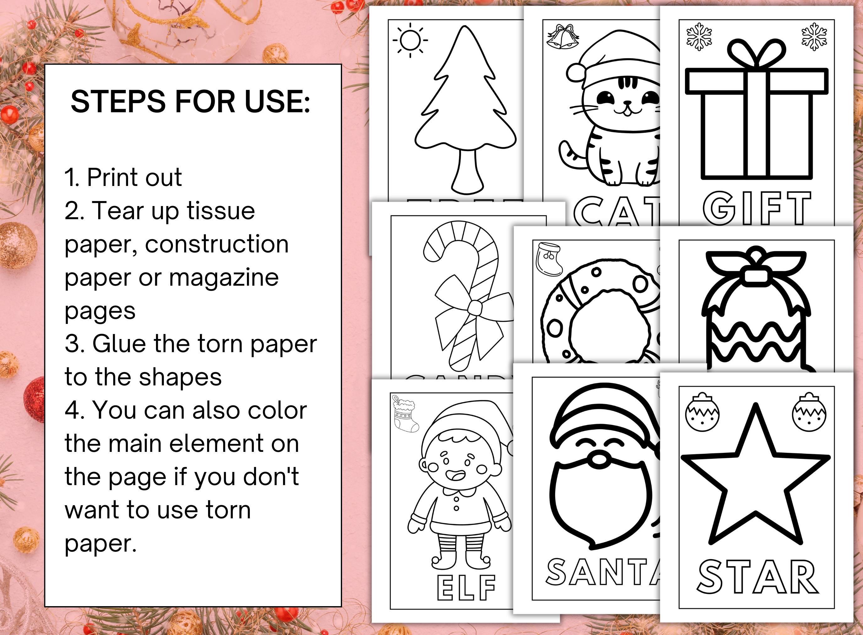 Christmas Torn Paper Craft, Christmas Cut and Paste Craft for Daycare ...