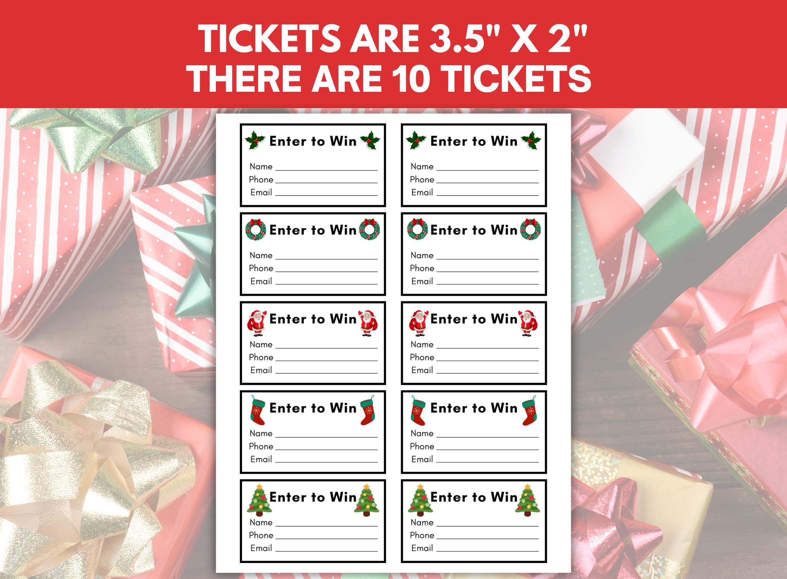 Christmas Raffle Tickets Printable, Christmas Giveaway, Holiday Raffle ...