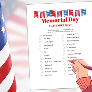 Memorial Day Scavenger Hunt for Kids and Adults, Treasure Hunt ...