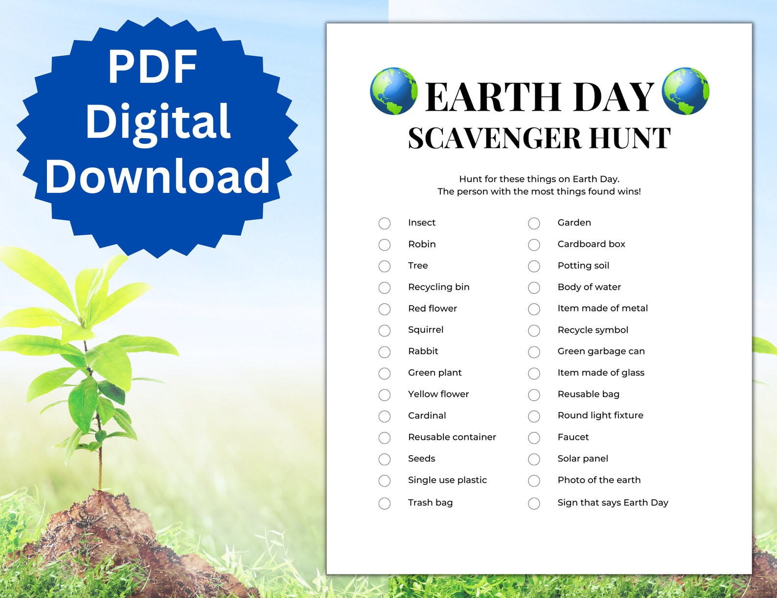 Earth Day Scavenger Hunt, Earth Day Printable, Earth Day Activities ...