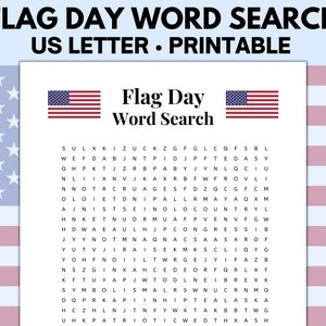 Flag Day Word Search, Flag Day Printable, Flag Day Activities, Word ...