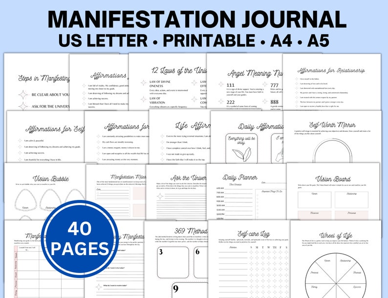 Manifestation Journal Printable, Money Manifestation, Vision Board ...