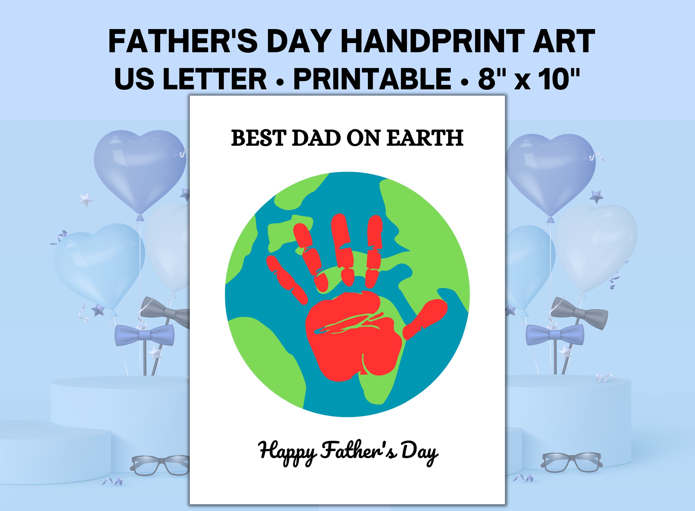Father's Day Handprint Craft, Father's Day Handprint Printable ...