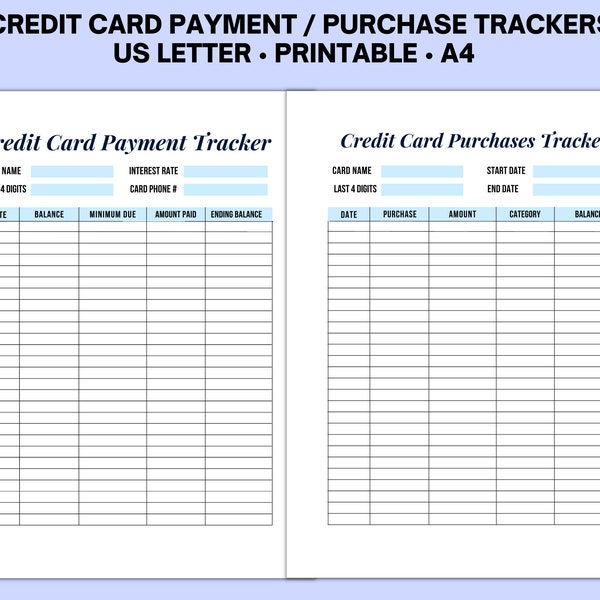 Credit Card Transaction Tracker - Etsy