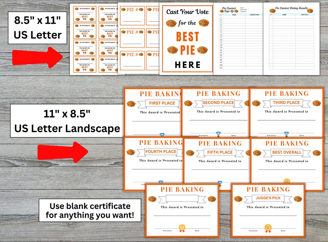 Pie Baking Contest Kit, Pie Competition, Pie Contest Awards ...