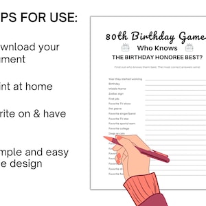 80th Birthday Party Games and Ideas, Cheers to 80 Years - Etsy
