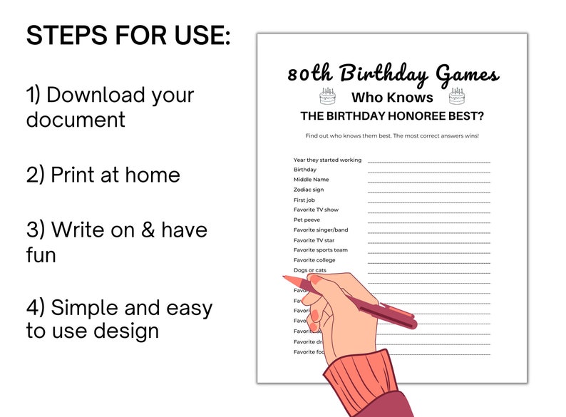 80th Birthday Party Games and Ideas, Cheers to 80 Years - Etsy
