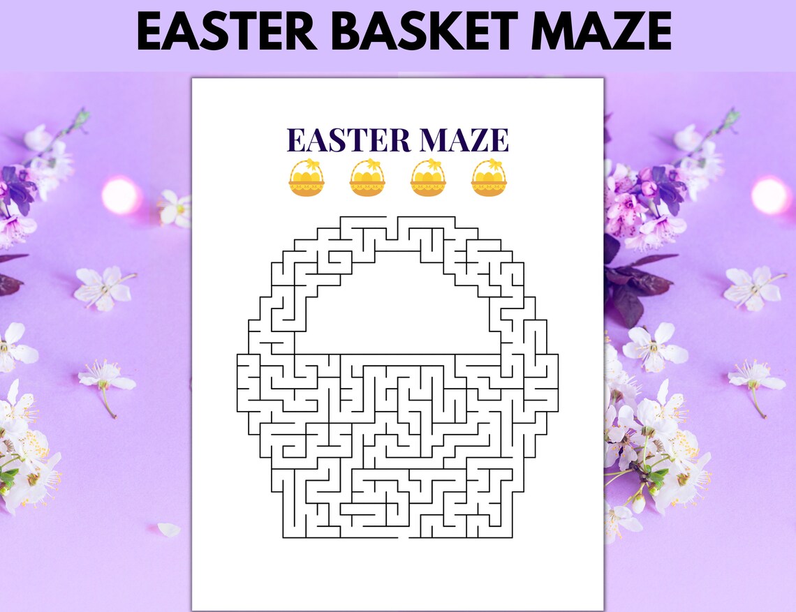 Easter Basket Maze Printable Easter Games - Etsy