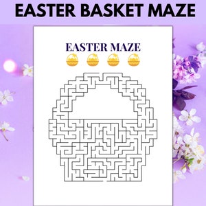 Easter Basket Maze Printable Easter Games - Etsy