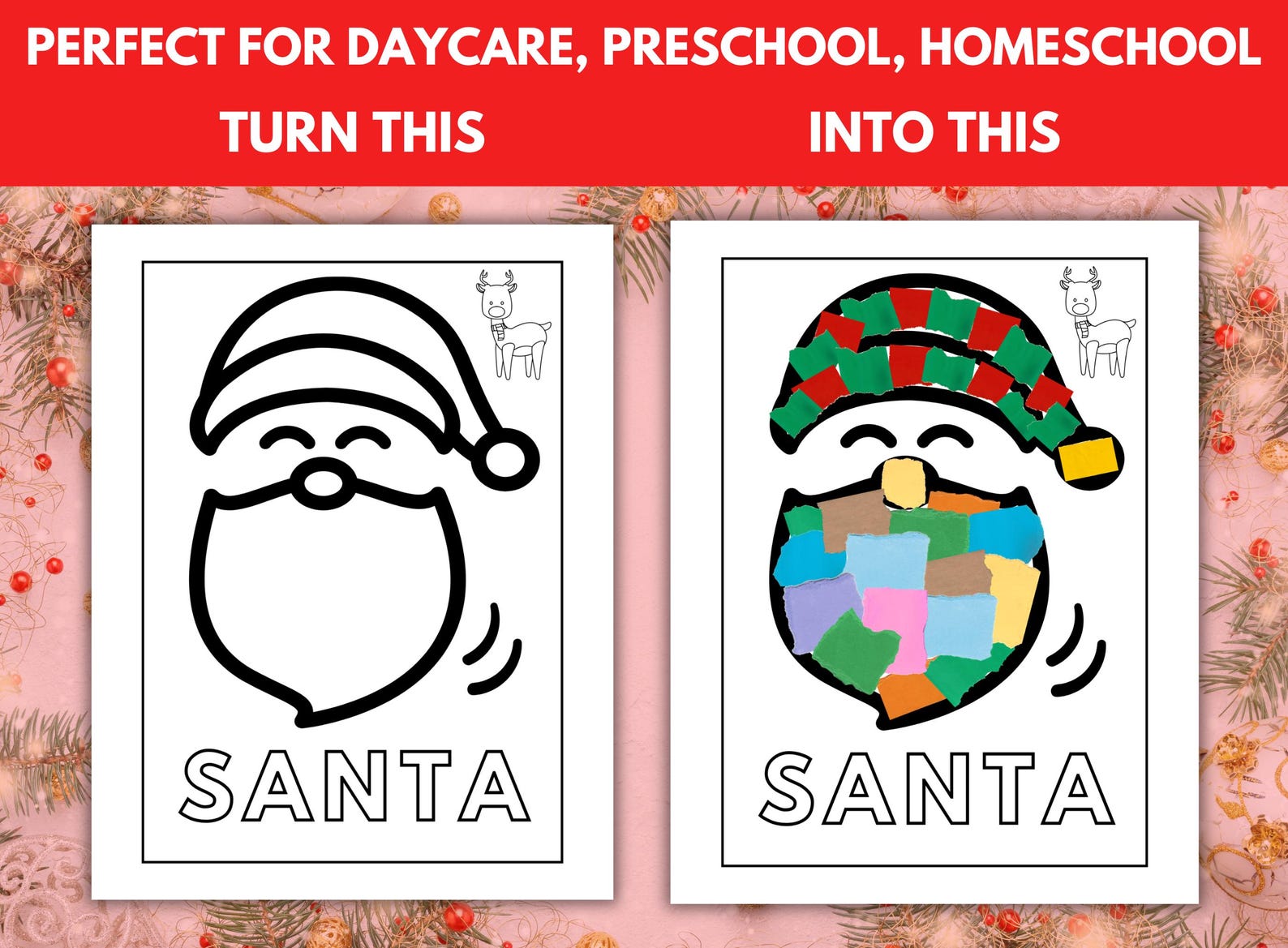 Christmas Torn Paper Craft, Christmas Cut and Paste Craft for Daycare ...