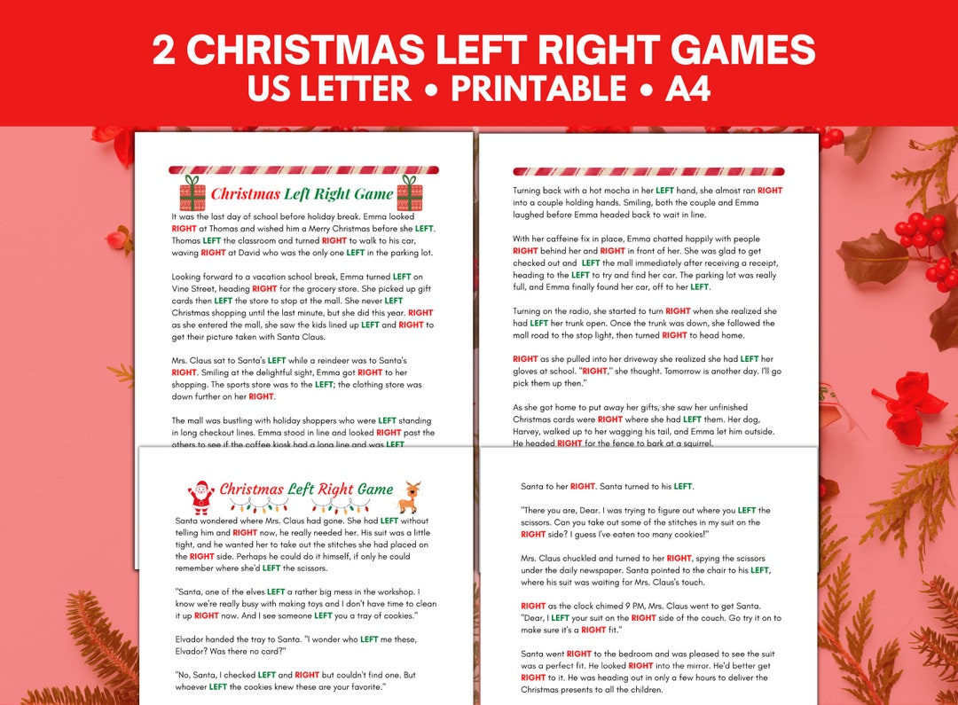 Christmas Left Right Game, Pass the Gift Game, White Elephant Game ...