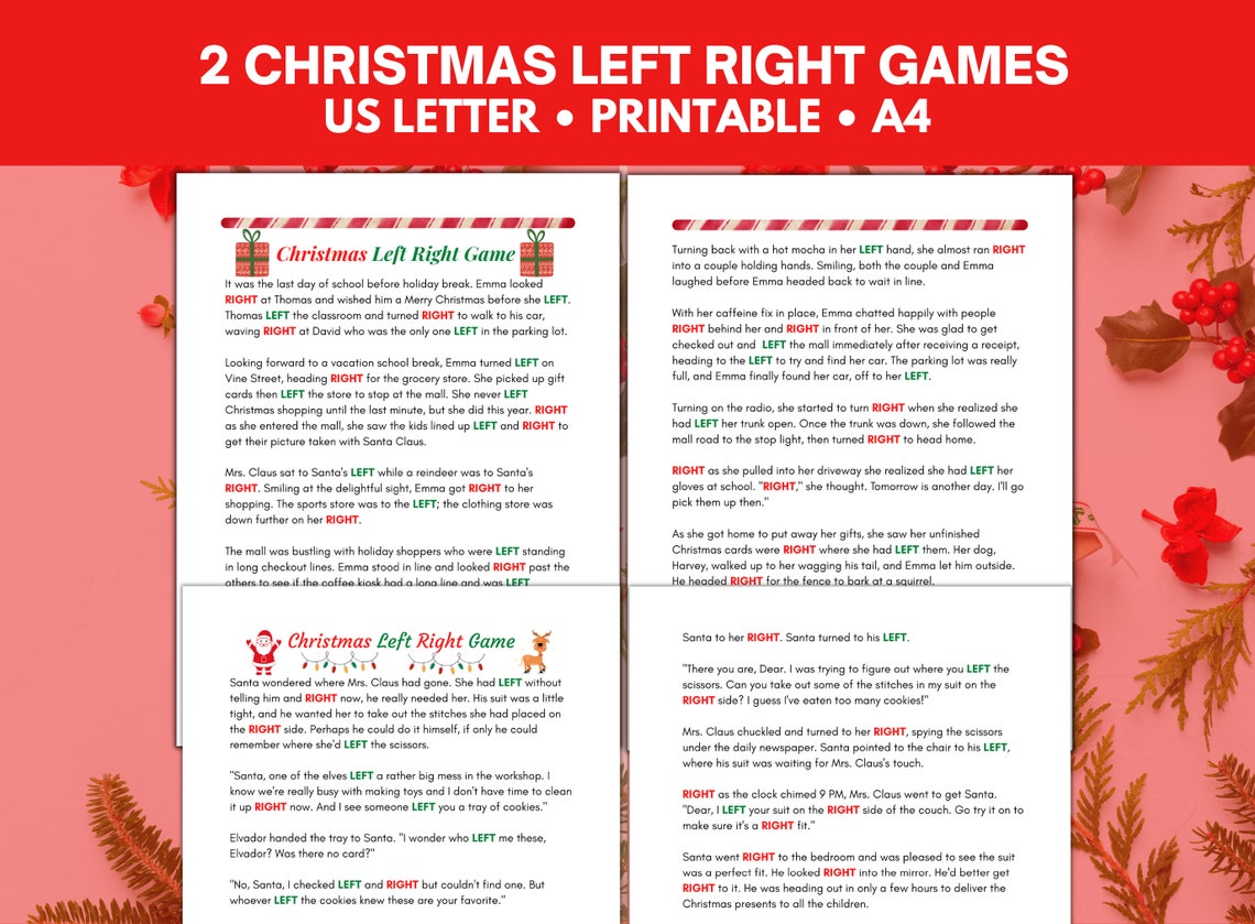 Christmas Left Right Game, Pass the Gift Game, White Elephant Game ...