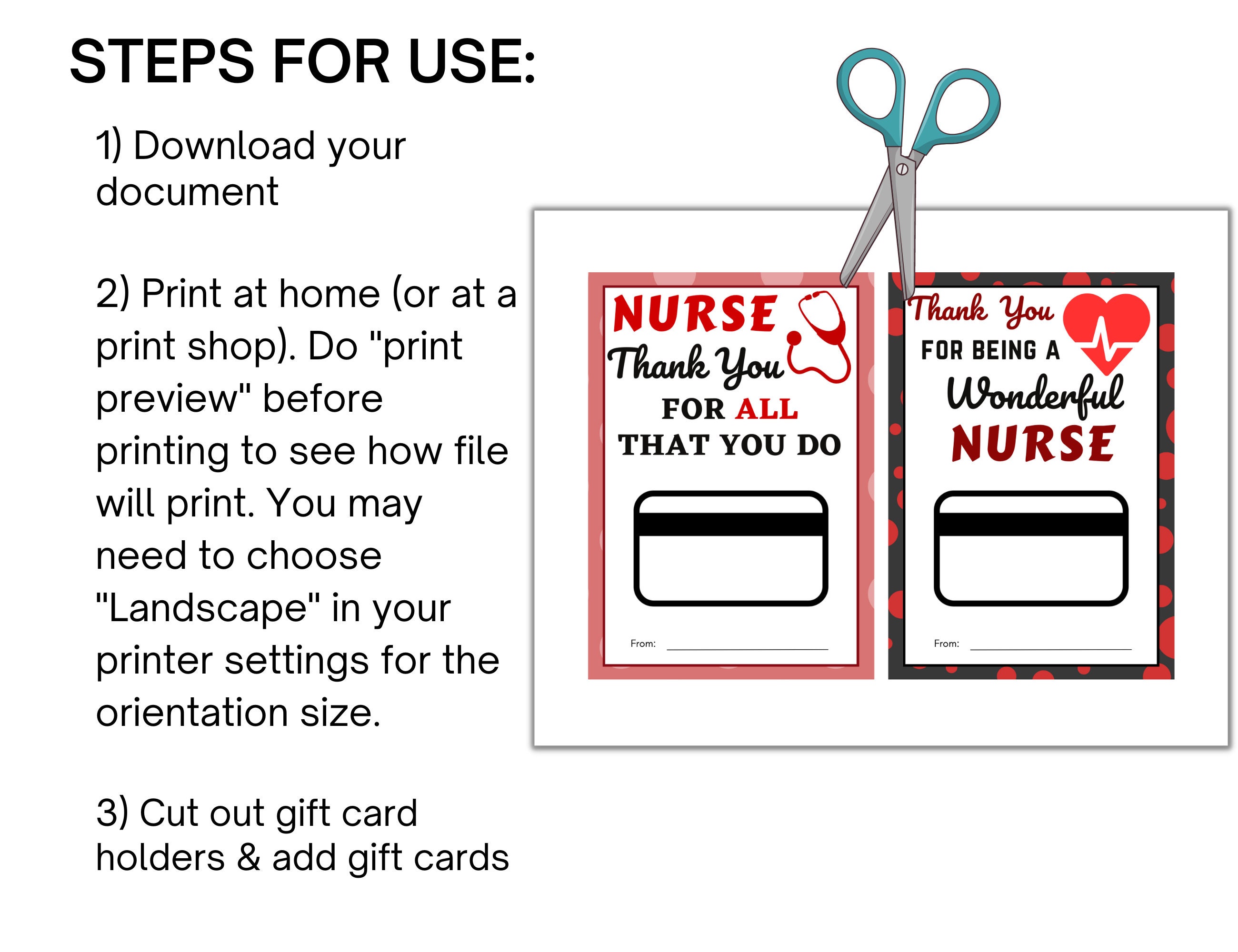 Nurse Gift Card Holder for Appreciation and Nurses Week, Nurse Co ...