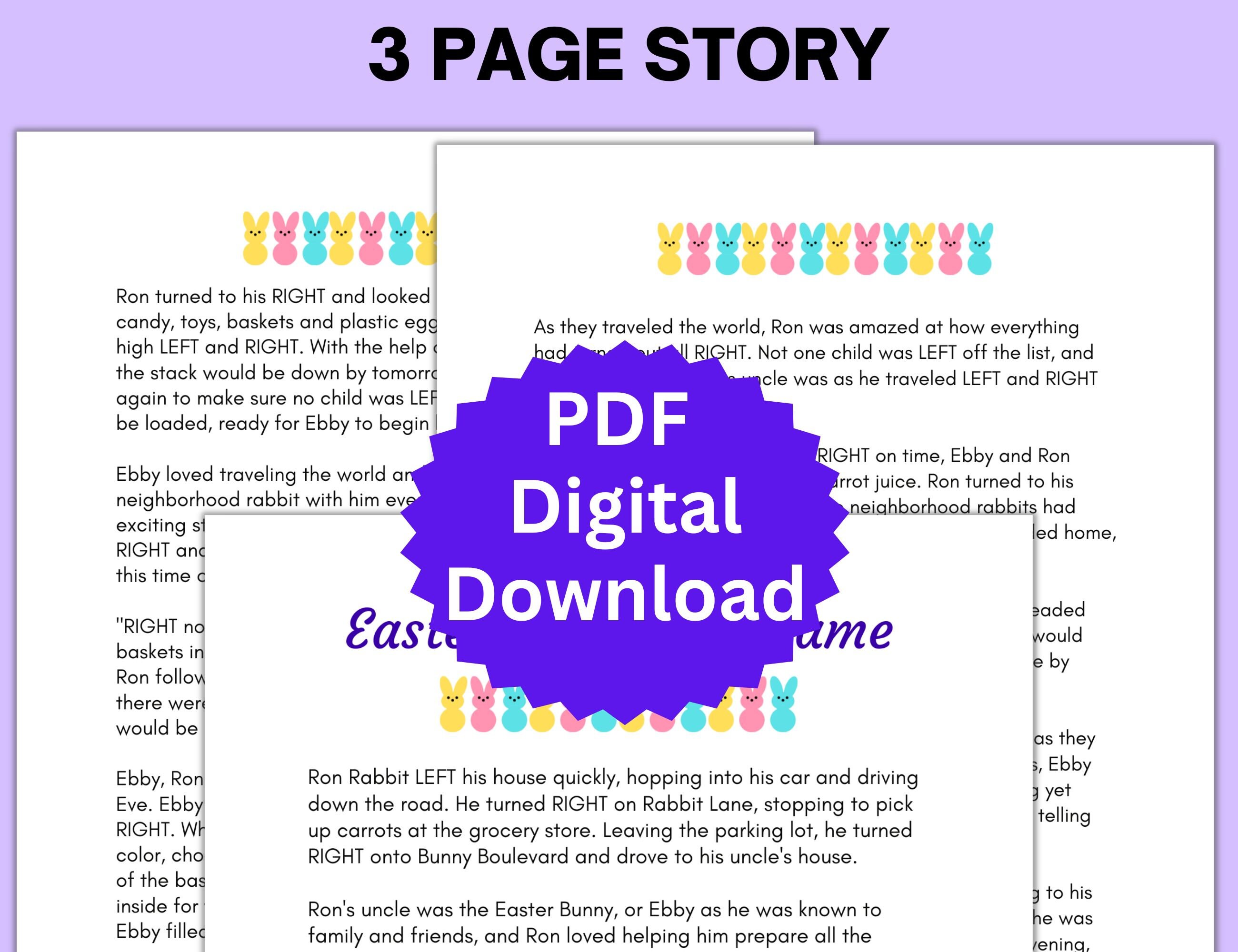 Easter Left Right Game, Pass the Gift Game, Pass the Prize Game, Right ...