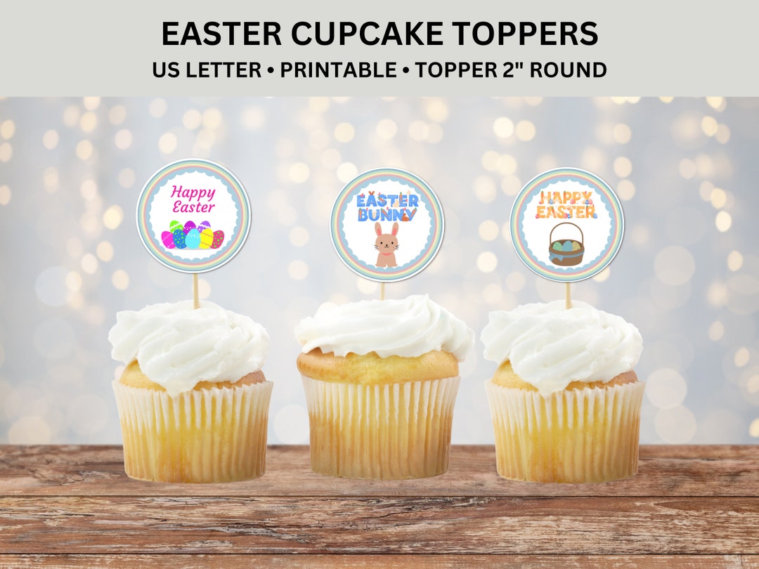 Easter Cupcake Toppers Printable - Etsy