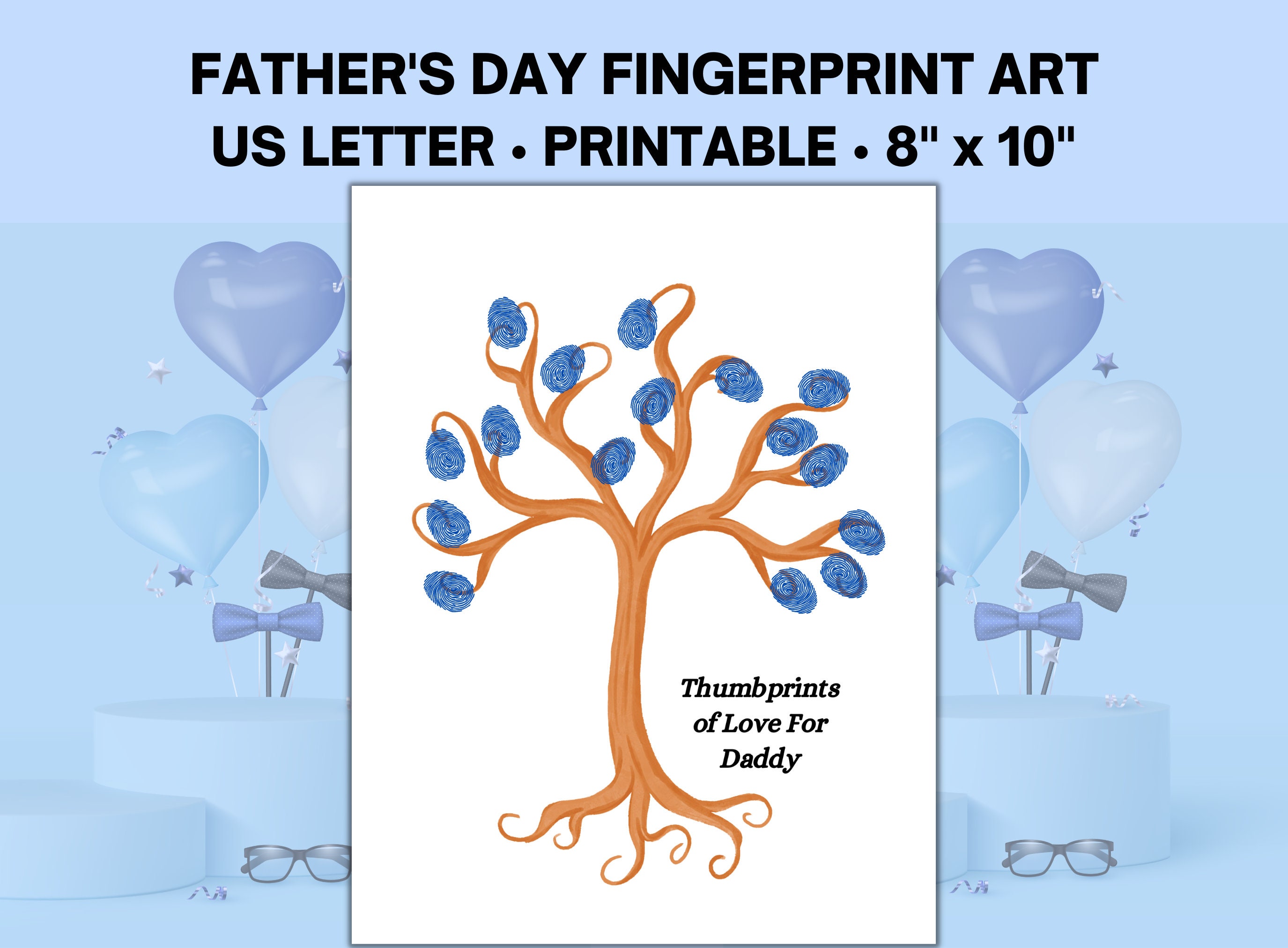 Father's Day Fingerprint Art, DIY Fingerprint Art, Fingerprint Craft ...